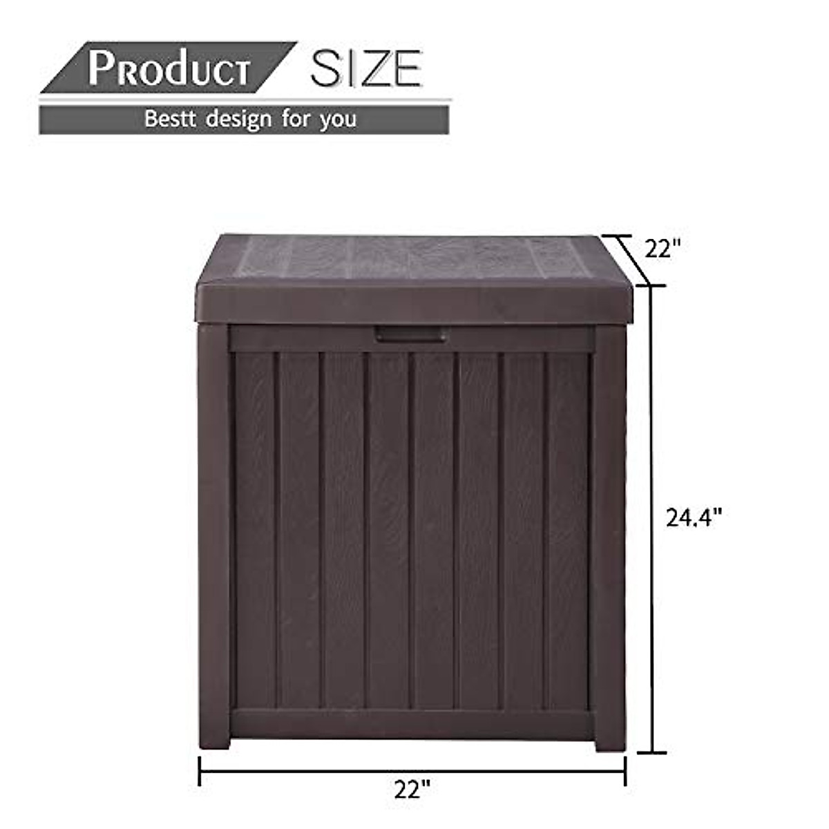 COVERONICS 51 Gallon Patio Medium Deck Box Lightweight Outdoor Stroage Box Weather Resistant Garden Stroage Container for Patio Furniture Cushions, Pillows, Garden Tools and Pool Toys