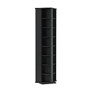 Prepac Large 4-Sided Spinning Tower, Black
