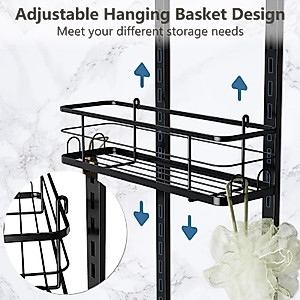 Johamoo Towel Racks for Bathroom, Wall Mounted Towel Rack for Rolled Towels with Shelf, Camping Chair Storage for Garage, Multifunctional Metal Storage Rack Wall Holder Organizer with Storage Basket