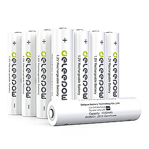 Deleepow AAA Rechargeable Batteries Nimh 1100mAh 1.2V Batteries AAA Rechargeable High Capacity 1200 Cycles Pack of 8