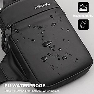 ANBEKO Small Crossbody Sling Bag Fanny Packs for Men Women, Mini Travel Shoulder Messenger Bag Chest Bag (PU)