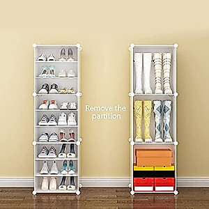 HaroldDol Shoe Rack 72 Pairs Shoe Organizer Narrow Standing, Transparent Plastic Shoe Storage Boxes with Doors, Stackable Shoe Storage Cabinet