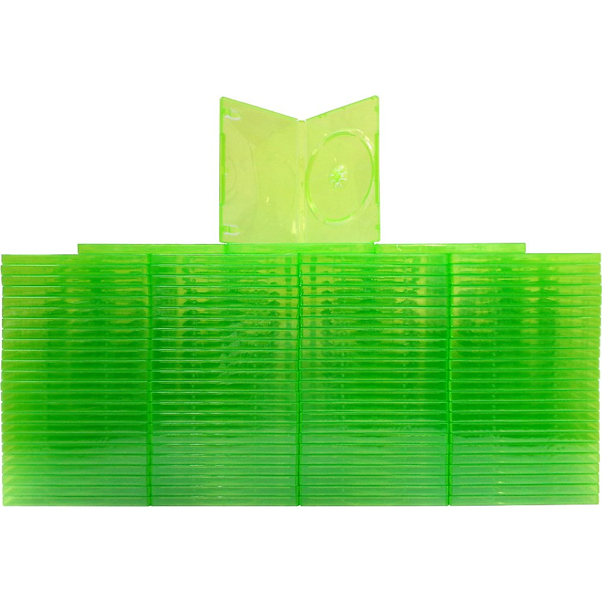 (100) Empty Standard Translucent Green Replacement Games Cases - Compatible With XBox 360 - #VGBR14XBOX