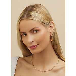 Barzel 18K Gold Plated Filigree Hoop Earrings For Women (Gold)