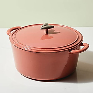 Ayesha Curry Kitchenware Enameled Cast Iron Dutch Oven/Casserole Pot with Lid, 6 Quart, Redwood Red