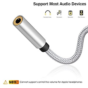 GLUBEE USB C to 3.5mm Audio Adapter 96 KHz Hi-Res Type C to 3.5mm  DAC of Type C to Aux Compatible with Galaxy X6/F13/S20 FE Pixel 6/5 Pad Pro/MacBook and More USB-C Devices (3 Pcs, Silver)
