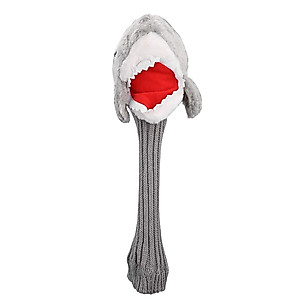 VGEBY Head Covers, Plush Cloth Shark Head Headcover Knit Wood Driver Headcover for Shark Head Cover Shark Head Cover Shark Fairway Wood Cover Knitted