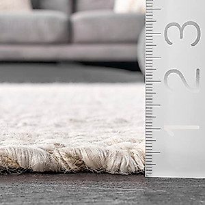 nuLOOM Hailey Hand Woven Jute Area Rug, 8' x 10', Off-white