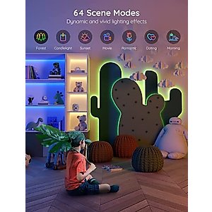 Govee Smart WiFi LED Strip Lights , 50ft RGB LED Lights Work with Alexa and Google Assistant, Color Changing Light Strip, Music Sync, App Controlled LED Lights for Bedroom and Gaming, Easy to Install