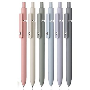 Mr. Pen- Retractable Gel Pens, 6 Pack, Morandi Barrels, Black Gel Pens, Fast Dry, Gel Pens Fine Point 0.5mm, Cute Pens, Gel Ink Pens, Black Pens, Aesthetic Pens for Journaling