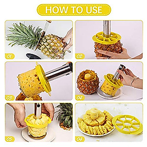 Vanleonet Pineapple slicer Corer, [Upgraded] 304 Stainless Steel Pineapple Cutter pineapple corer slicer tool for home and kitchen