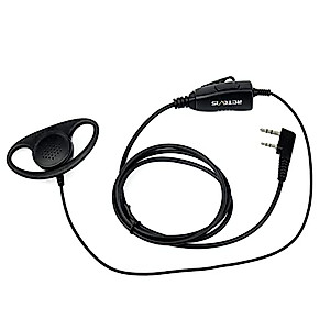 Retevis Case of 10, Walkie Talkies Earpiece with Mic 2 Pin D-Type Headset Compatible with Baofeng UV-5R BF-888S H-777 RT22 RT27 RT-5R Kenwood 2 Way Radios(10 Pack)