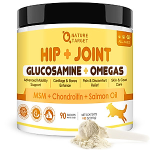 Glucosamine for Dogs - Joint Supplement for Dogs, Chondroitin, MSM, Turmeric, Omega 3 for Dogs, Support Hip and Joint Mobility - Dog Joint Pain Relief, Dog Joint Supplement Large Breed, 9.52 Oz