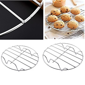 3 Pack Round Cooling Steaming Cake Rack, Stainless Steel Circular Wire Baking Rack for Air Fryer, Stockpot, Pressure Cooker (6/7/8 Inch)