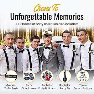 Brosash Bachelor Party Decorations, (Gold Bachelor Banner, Bachelor Sash, 16 Funny Party Balloons, and 8 Team Groom Button Pins) 26 Piece Set, Bachelorette Party Supplies Gifts…