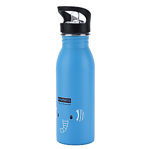Fdit 500ml Stainless Steel Sport Water Bottle Thermo Mug Vacuum Insulated Water Bottle with Sucking Mouth Metal Canteen Water Bottle with Straw Lid(#1)