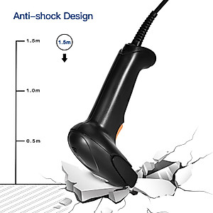 NYEAR 2D&1D&QR USB Barcode Scanner with Stand,Screen and Printed USB Barcode Scanner 2D Automatic Barcode Reader Handhold CMOS Image Barcode Scanner for Tablets,Computers POS, Cashier (2D Wired)