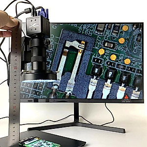 13MP VGA Industrial Video Digital Microscope Camera 100X-300X Zoom C Mount Lens for Phone PCB Repair Soldering (Color : 130X 40MM)
