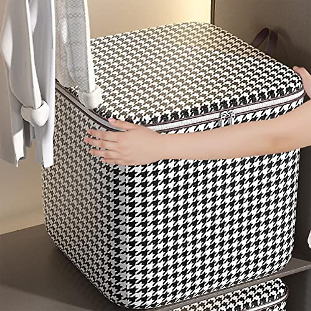 Large Capacity Clothes Storage Bag, Closet Organizers and Storage Under Bed Storage Containers Box for Clothing, Comforters, Bed Sheets, Foldable Organizer with Reinforced Handle Sturdy Zippers