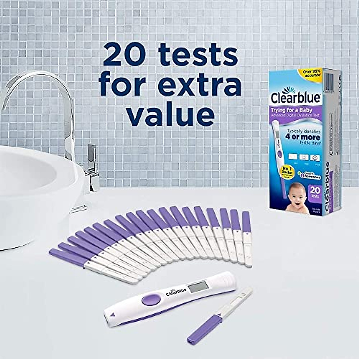 Clearblue Advanced Digital Ovulation Test-Pack of 20 Sticks