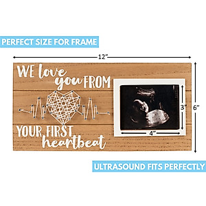 boom moments Sonogram Picture Frame | Keepsake Baby Ultrasound Frame | Gift for Expecting Parents | Nursery Décor | Baby Gift | We Love You From Your First Heartbeat