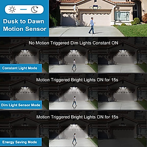 Solar Outdoor Lights, 270 LED 3000LM Motion Sensor Outdoor Light, Luces Solares para Exteriores Waterproof Wide Angle 6500K Solar Powered Security Flood Lights for Outside Garage Yard Patio(2 Pack)