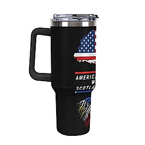 America Grown With Philippines Roots 40 Oz Tumbler with Handle And Straw Lid,Insulated Reusable Stainless Steel Travel Glass Mug 40 Ounces