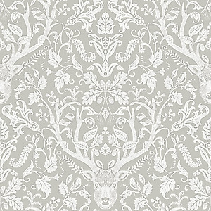 NuWallpaper Taupe Escape to The Forest Peel & Stick Wallpaper