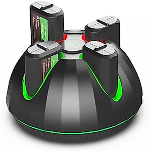 Jelava 4 x 1300mAh Xbox Controller Battery Packs, Compatible with Xbox Series X/Xbox Series S/Xbox One/Xbox One S/X/Elite Controller, Rechargeable Battery kit with 4-Slot Station & Type-C Cable