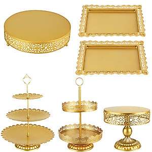6 Pack Cake Stand Set, Gold Cupcake Stands Tiered Cupcake Holder Candy Fruite Dessert Table Display Set Decorating for Wedding Birthday Party Chrismas Celebration Home Decor