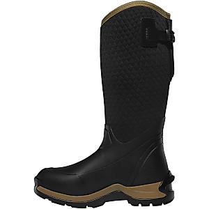 LaCrosse Women’s 14” Alpha Thermal Insulated Work Boots with Plush Fleece Lining, Premium Rubber Construction, and Grippy Antarctic Outsole, Black/Tan 7.00MM - 10 M