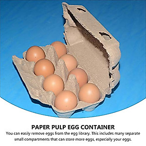 Cabilock 20pcs Egg Cartons Paper Tray Fiber Egg Tray Holder Pulp Egg Containers for Family Farm Market Camping Picnic Travel (Kraft Paper Color)