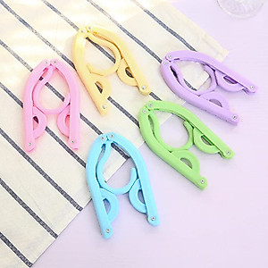 10 pcs Travel Hangers - Multifunctional Folding Clothes Hanger Portable Folding Travel Hangers Foldable Plastic Hanger and Drying Hanger for Travel