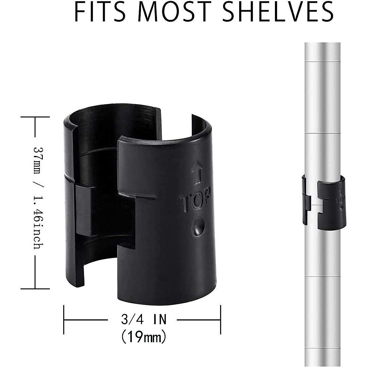 Wire Shelf Clips, Wire Shelving Shelf Lock Clips 25 Pairs 50 Pieces for 3/4" Post,Shelving Sleeves, Fits with Thunder Group, Alera, Honey Can Do, Eagle, Regency, Metro