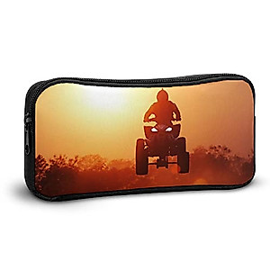 Silhouette ATV Jump Pencil Case Pencil Pouch Coin Pouch Cosmetic Bag Office Stationery Organizer