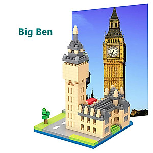 DoxiGlobal 10 in 1 Mini City Architecture Building Blocks Set Eiffel Tower/Taj Mahal/Big Ben/Leaning Tower of Pisa World Famous Collection Model KIts Construction Educational DIY Gift-4500pcs (10 Set)