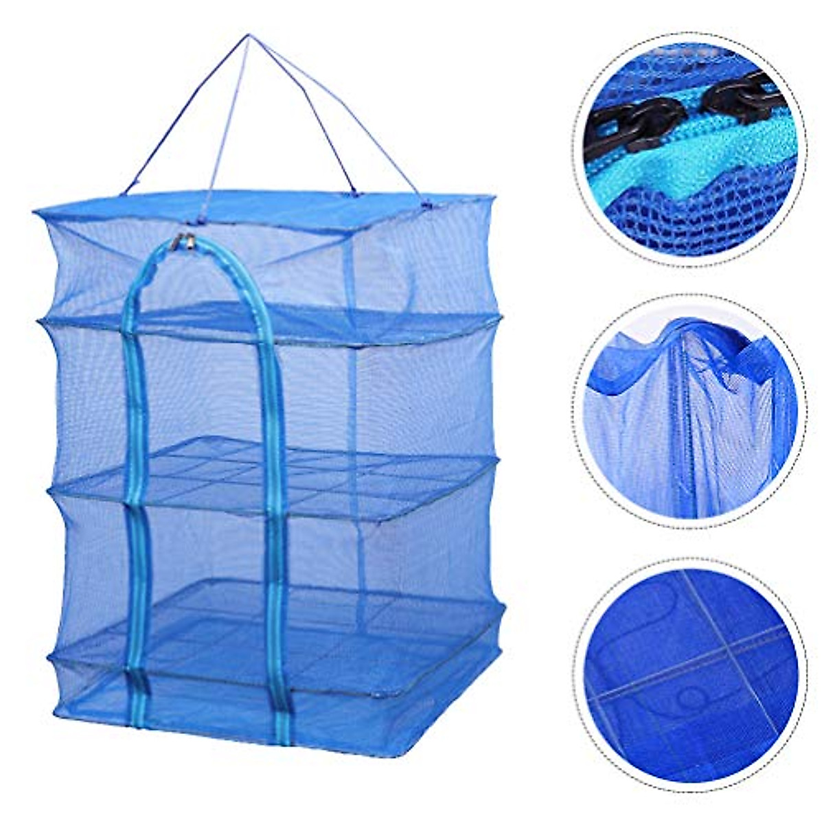 IMIKEYA 3 Layers Drying Net Folding Fish Mesh Drying Rack Net Folding Vegetable Dishes Mesh Hanging Drying Net Mesh Storage Bag
