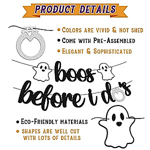 Levvcirki Boos Before I Do’s Banner Halloween Ghost Theme Men Women Girl Bachelorette Wedding Engagement Bridal Shower Party Decorations Supplie