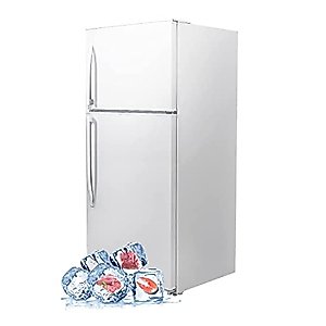 SMETA 18 Cu. Ft Refrigerator for Kitchen Full Size Top Freezer Top Mount Fridge 30" Frost Free, Apartment Garage Ready Refrigerators Double Door with LED light 66 inch tall, White