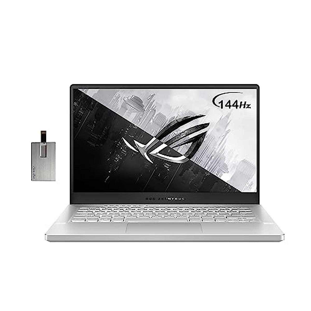 ASUS 2022 ROG Zephyrus G14 14/'' FHD 144Hz Gaming Laptop, AMD Ryzen 7-5800HS, 40GB RAM, 1TB PCIe SSD, Backlit Keyboard, NVIDIA GeForce RTX 3060 6G Graphics, Win 11 Pro, White, 32GB USB Card