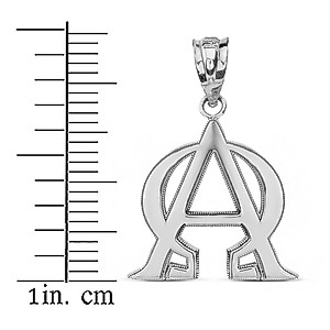 Religious Jewelry Fine 925 Sterling Silver Alpha and Omega Christian Symbols Charm Pendant