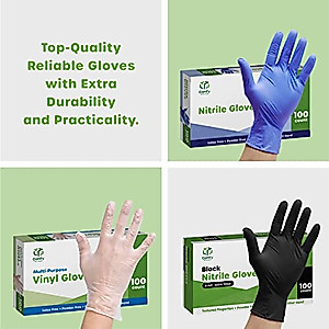 Comfy Package Synthetic Vinyl Blend Disposable Plastic Gloves [200 Count] Non-Sterile, Powder & Latex Free - X-Large