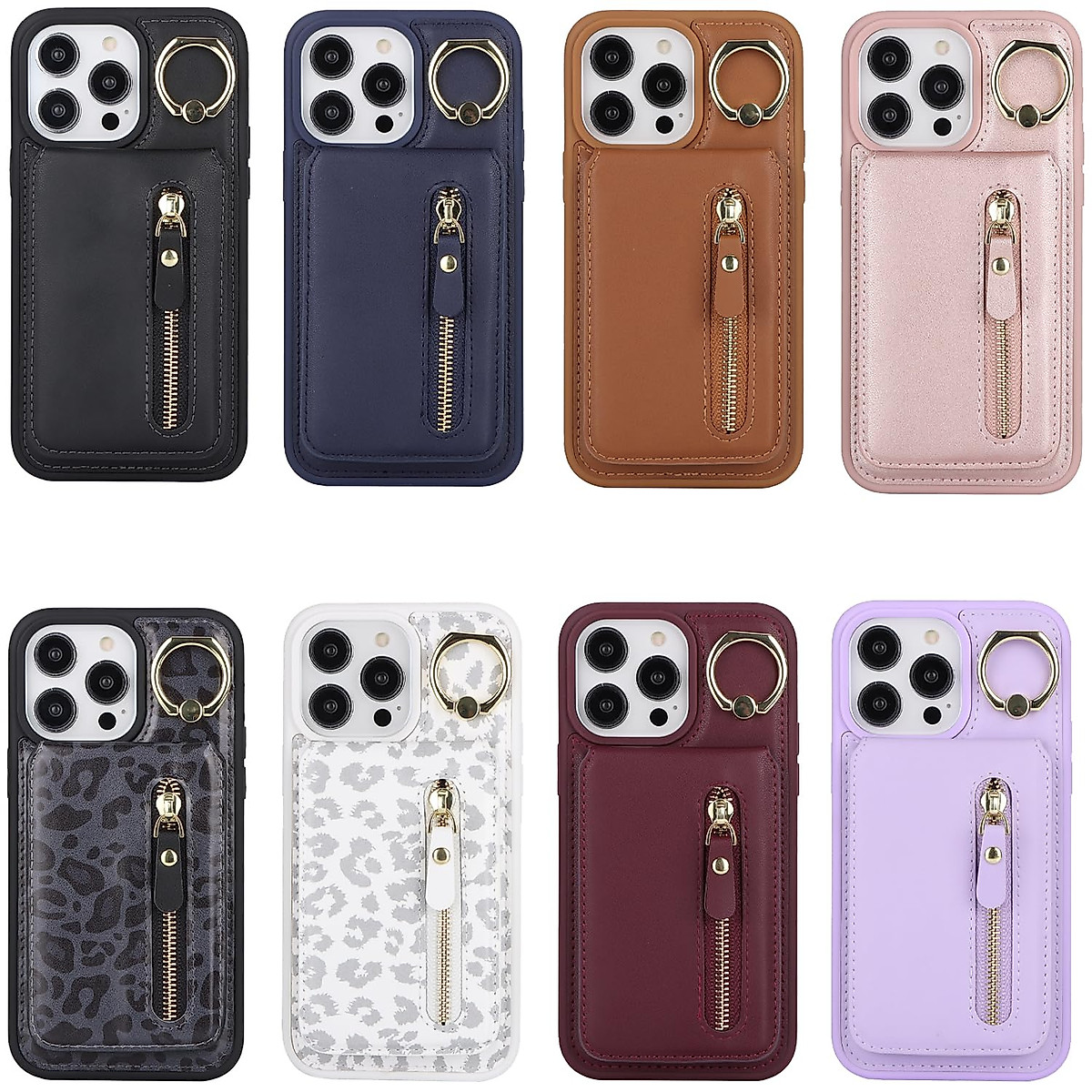 Ｈａｖａｙａ for iPhone 13 pro max case with Card Holder iphone 12 pro max phone case magsafe compatible for women leather zipper phone wallet detachable 2-in-1 magnetic for men-Black