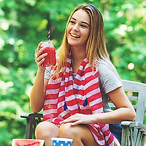 Cieovo 180 Pcs Independence Day Paper Straw - 4th of July Mixed Star Stripe Drinking Straw for Memorial Patriotic Day Party Celebration Supply