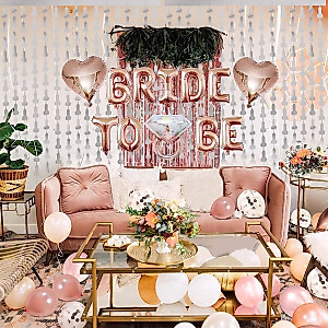 Bachelorette Party Decorations 2 Packs Silver Fringe Curtains Bridal Shower Decorations Wedding Decor Party Silver Backgrounds (2 Pack 3.2 x 6.6 ft)