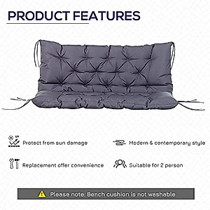 Replacement Cushions for Outdoor Swing, Swing Replacement Cushions with 6 Ties, 2-3 Seat Swing Cushions for Outdoor Furniture, for Garden Benches, Swings,Sofa (Fruit Green,59x39.3x3.1)…