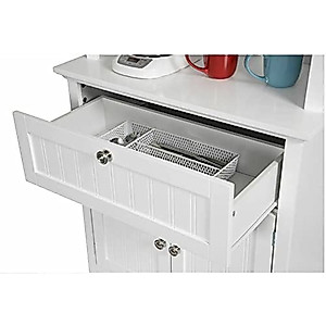 MAXCBD Nightstand Bedside Table Drawer Cabinet Kitchen Buffet Bar Table Small China Cabinet Storage Pantry Drawers White Elegant Kitchen Hutch White Finish Storage Tower Dresser