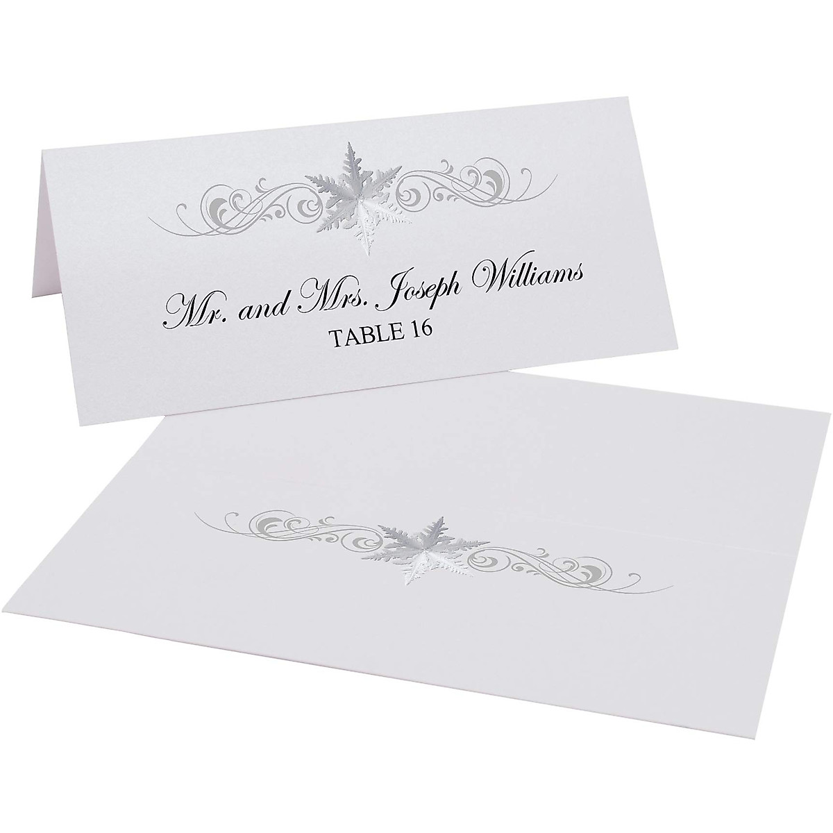 Christmas and Holiday Snowflake Twirl Printable Place Cards, Set of 60 (10 Sheets), Laser & Inkjet Printers - Wedding, Party, Dinner, and Special Events - Made in the USA