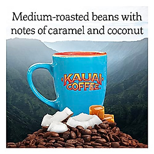 Kauai Coffee Bundle, Two (2) 10 Ounce Bags of Kauai Coconut Caramel Crunch and One (1) Coffee Bag Clip/Scoop