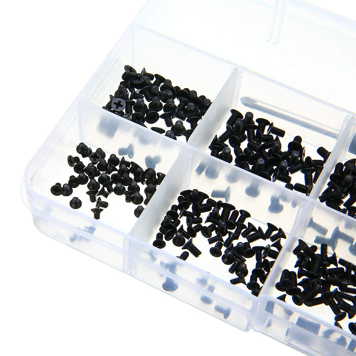 Ochoos 500Pcs/Set Laptop Screw Kit Alloy Steel Black Laptop Computer Screws Set for All Universal Laptop Ochoos Fasteners & Hooks